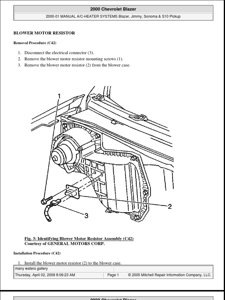 2000-01 Manual A-C-Heater Systems Blazer, Jimmy, Sonoma - s10 Pickup ...