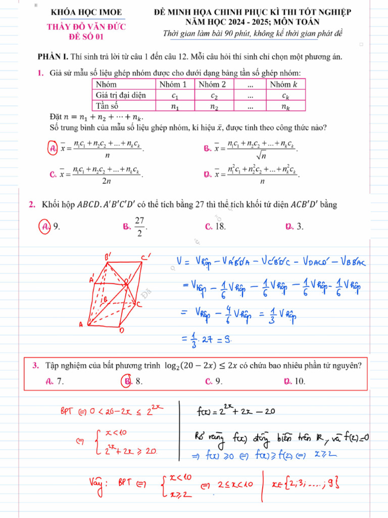 Bản Viết Tay - OB1 - Đề Thực Chiến Số 01 | PDF