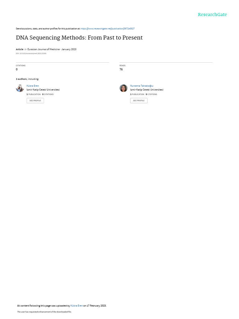 DNA Sequencing Methods Overview | PDF | Dna Sequencing | Gel Electrophoresis