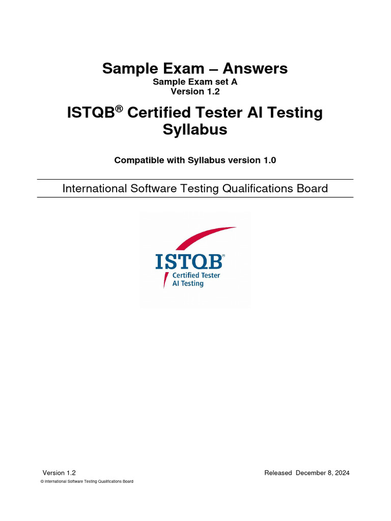 ISTQB CT-AI Sample Exam Answers | PDF | Artificial Intelligence ...