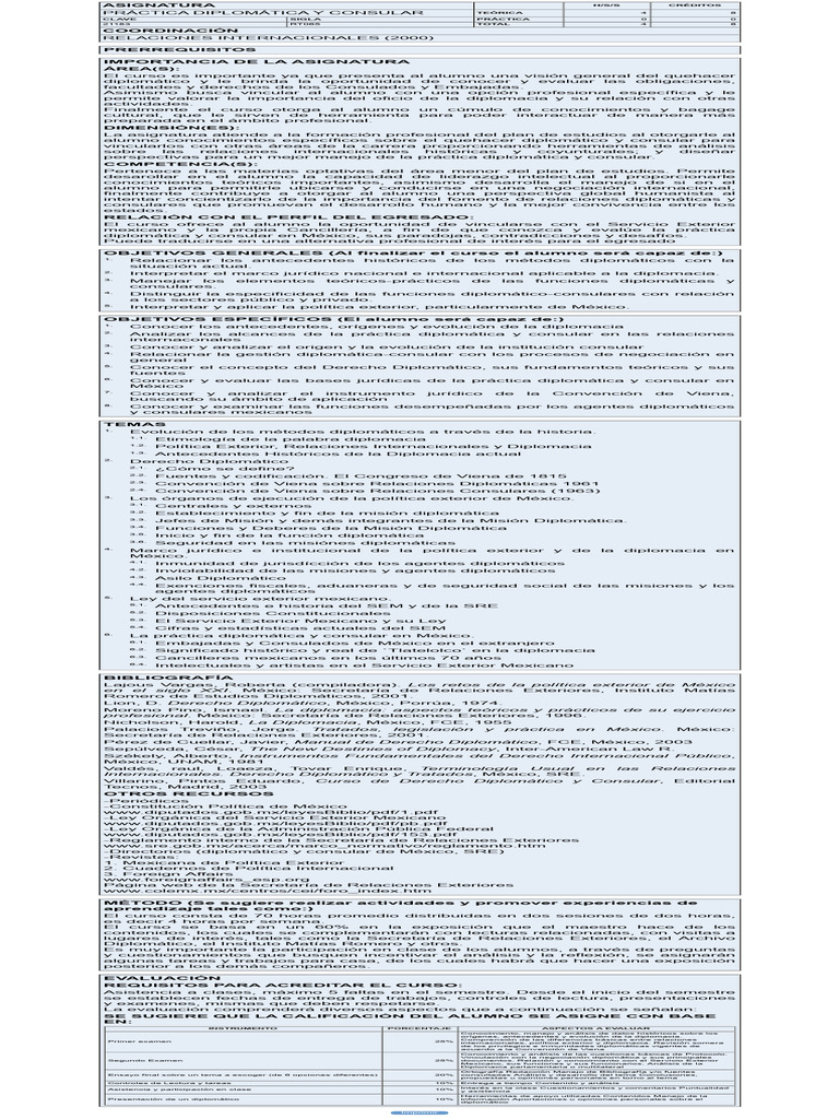 Curso de Práctica Diplomática y Consular | PDF | Diplomacia | Plan de ...