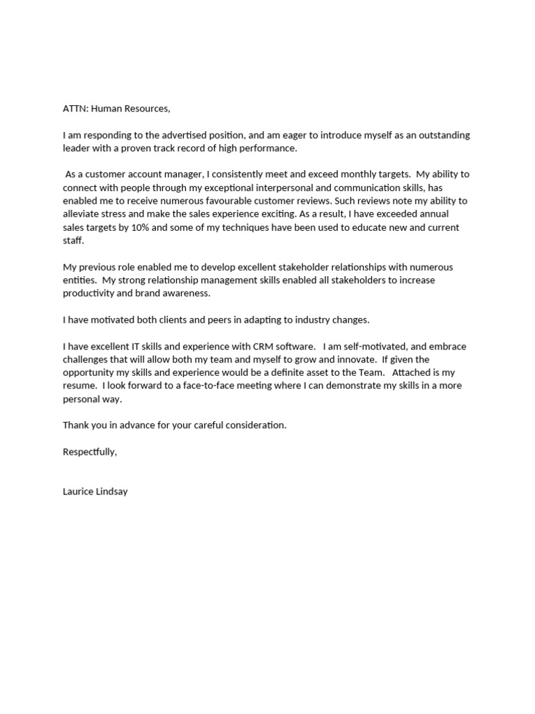 Cover Letter 2022 | PDF