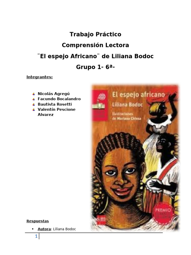 TP Grupal El Espejo Africano-Entrega Valentín Pescione | PDF
