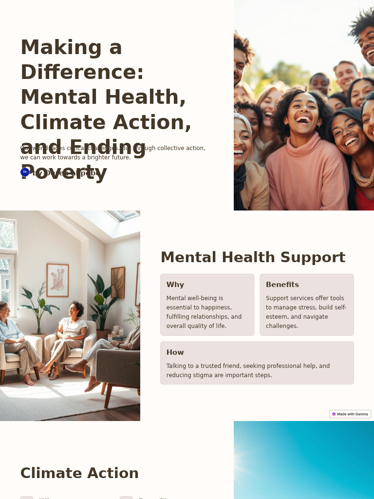 Making A Difference Mental Health Climate Action and Ending Poverty ...