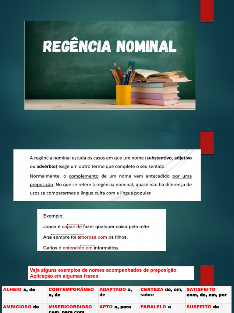 Exemplos de Regência Nominal em Português | PDF