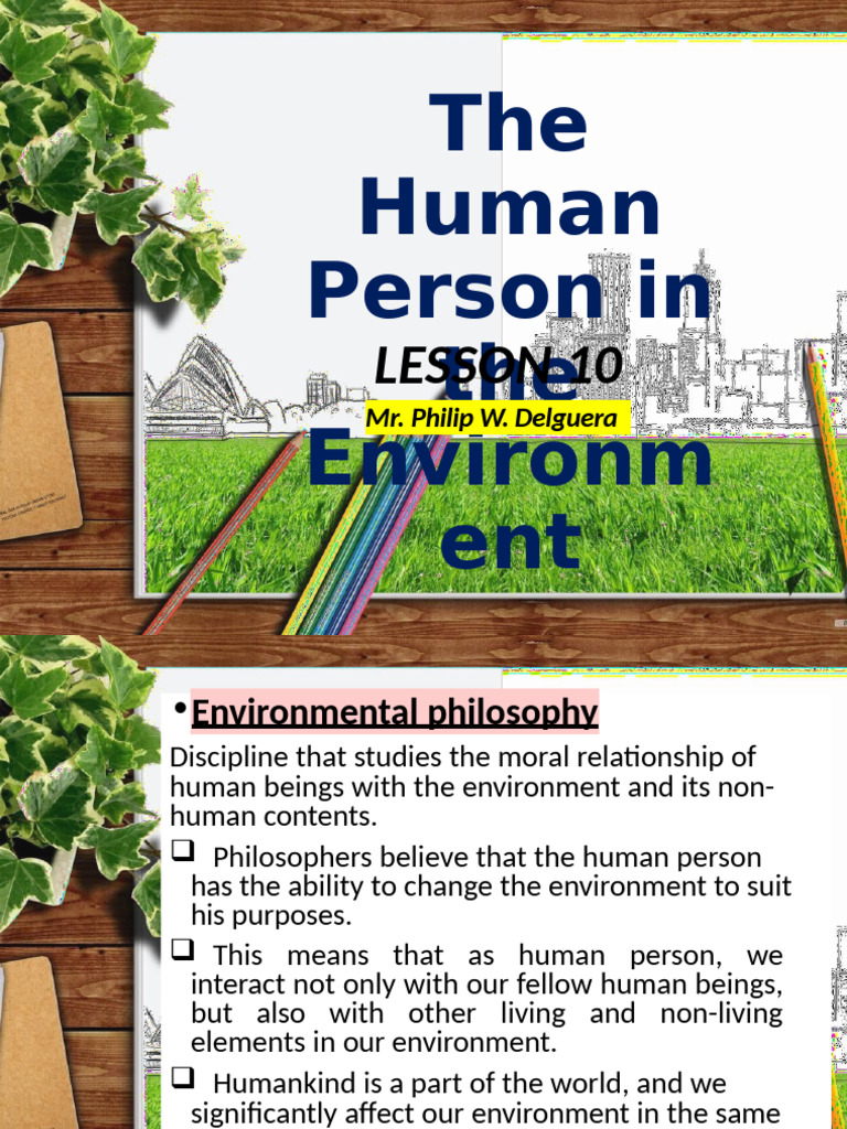 Lesson 10 The Human Person in The Environment Hand Outs | PDF ...