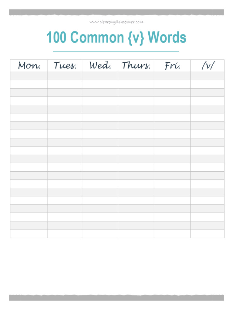 100 Common V Words | PDF | Human Communication | Communication