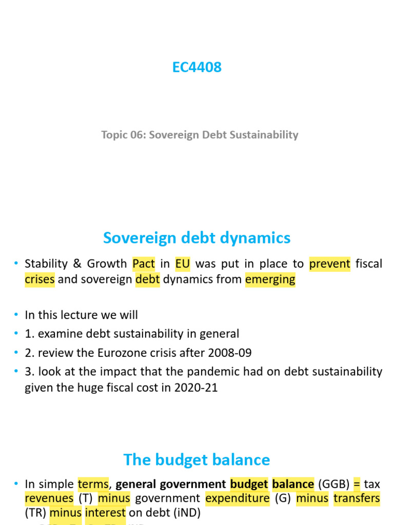 Sovereign Debt Sustainability Analysis | PDF | Greek Government Debt ...