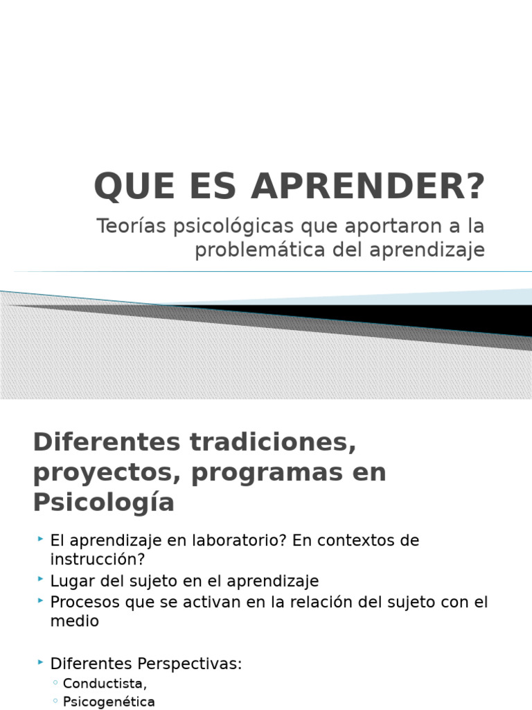 Que Es Aprender | PDF | Aprendizaje | Sicología