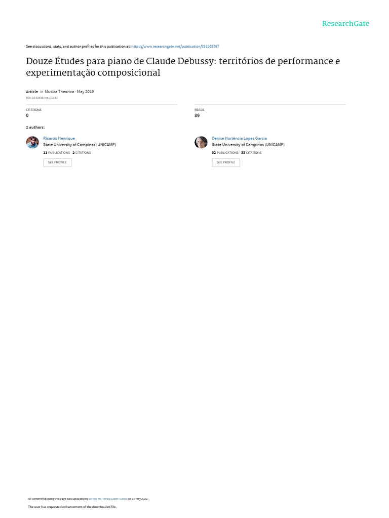 Douze Etudes para Piano de Claude Debussy Territor | PDF | Harmonia ...