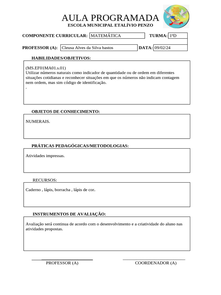 Aula Programada Cleusa Matematica 2 | PDF