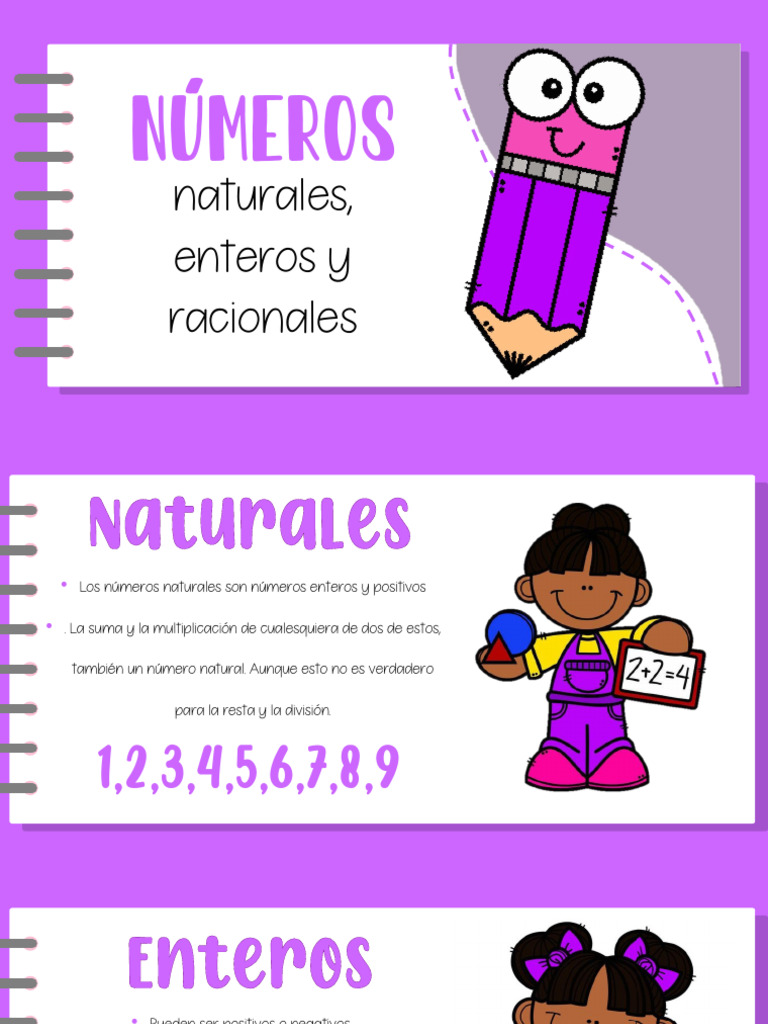 Números Naturales, Enteros y Racionales | PDF