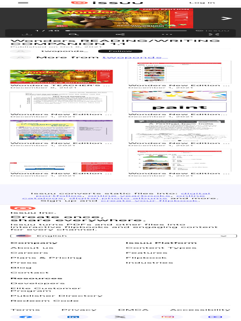 Wonders Reading/Writing Companion 1.1 | PDF