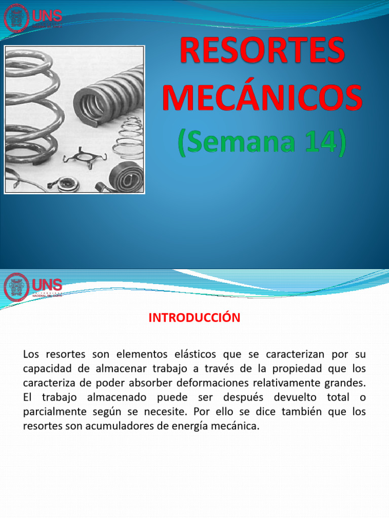 MM2. S-14. Resortes Mecánicos. Part1 | PDF | Elasticidad (Física) | Rigidez