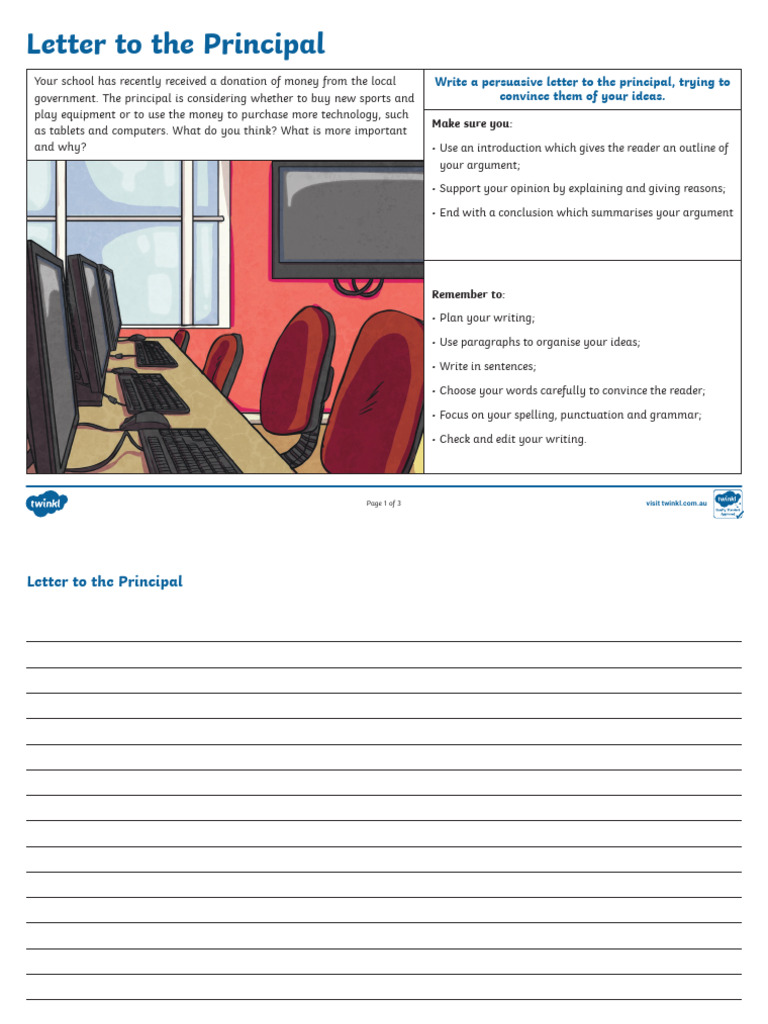 Persuasive Letter To Principal | PDF
