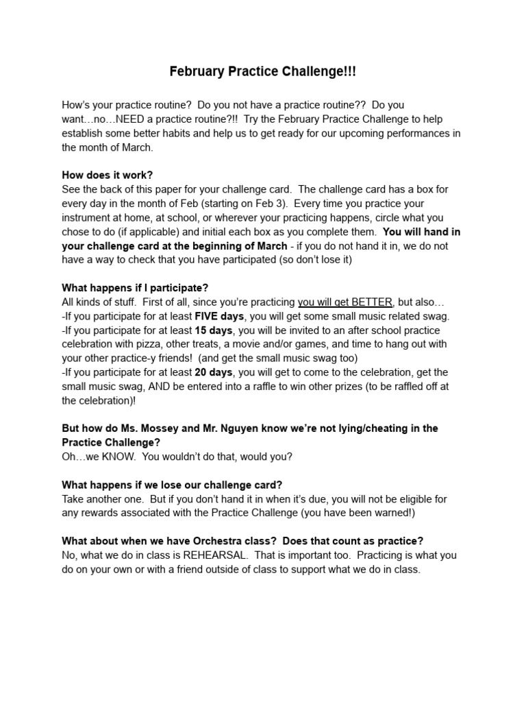 February Practice Challenge | PDF