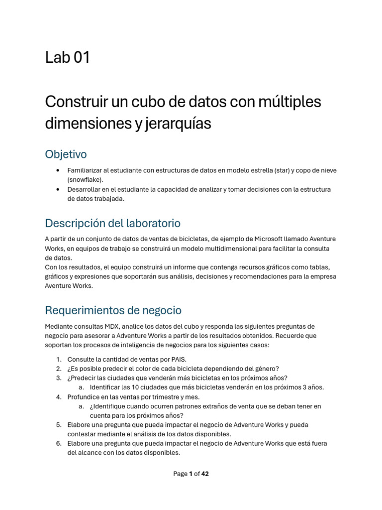 Tutorial para construir un cubo con dimensiones y jerarquías (1) | PDF | Servidor SQL de ...