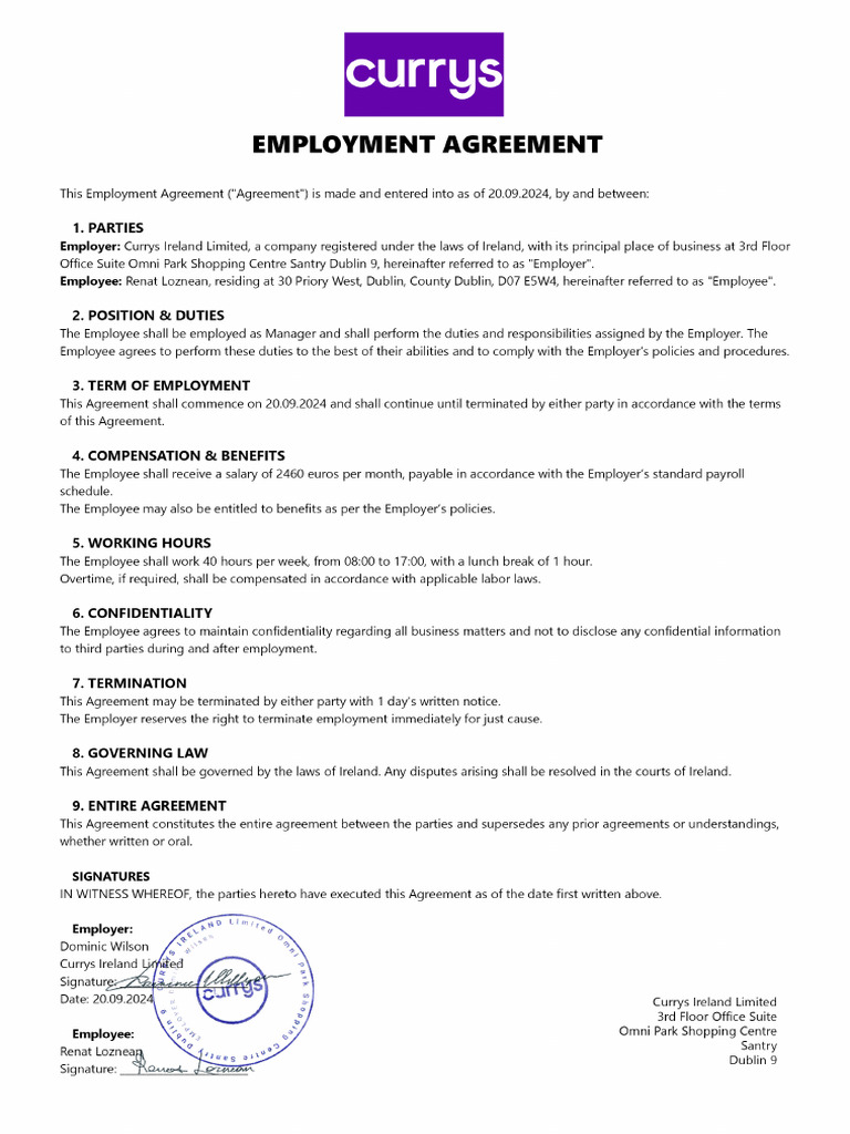 Employment_Agreement | PDF
