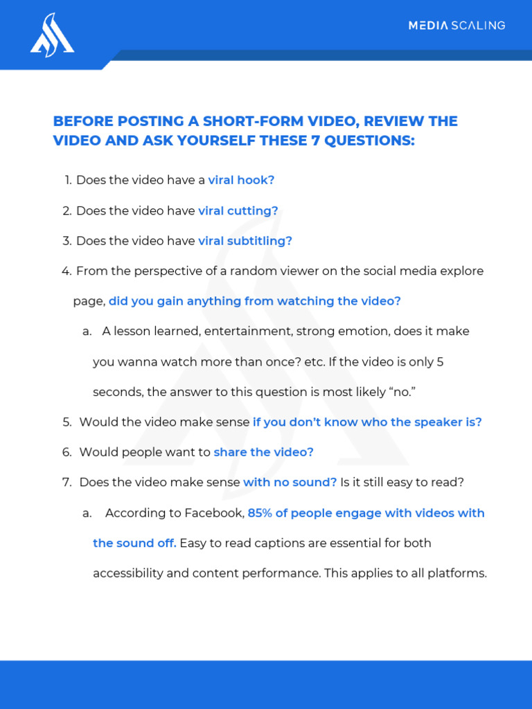 Media Scaling Viral Checklist | PDF