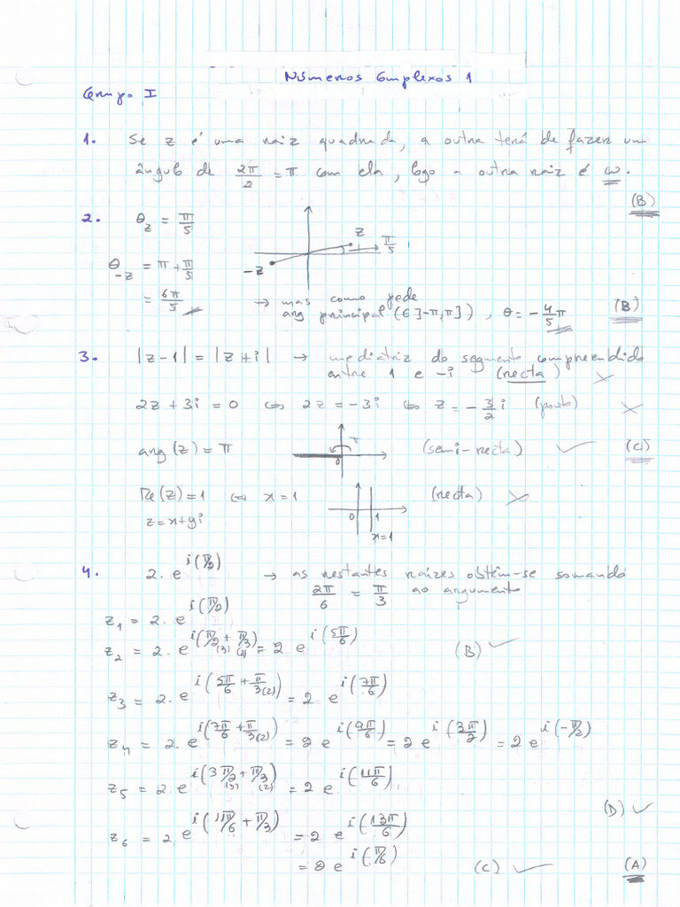 Complexos 1 - Resol | PDF