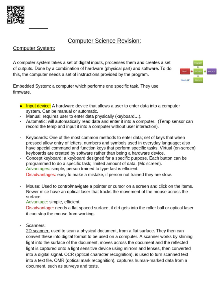 Computer Science IGCSE Paper 1 | PDF | Computer Monitor | Computer Data Storage