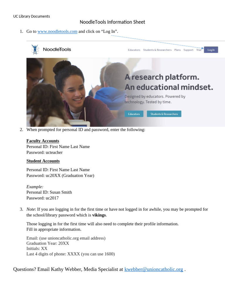 NoodleTools Information Sheet | PDF