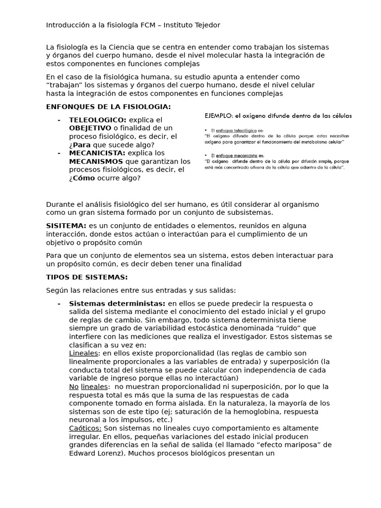 Generalidades de La Fisiologia | PDF | Realimentación | Sistema