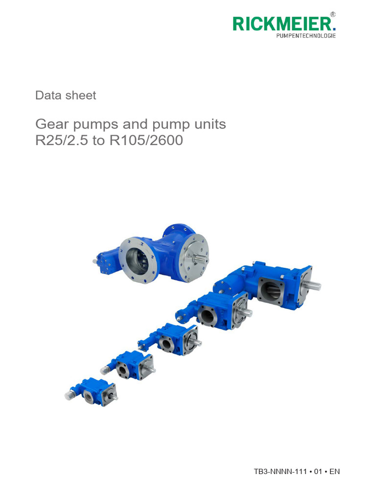 R25 Gear Pump Datasheet Overview | PDF | Pump | Gear