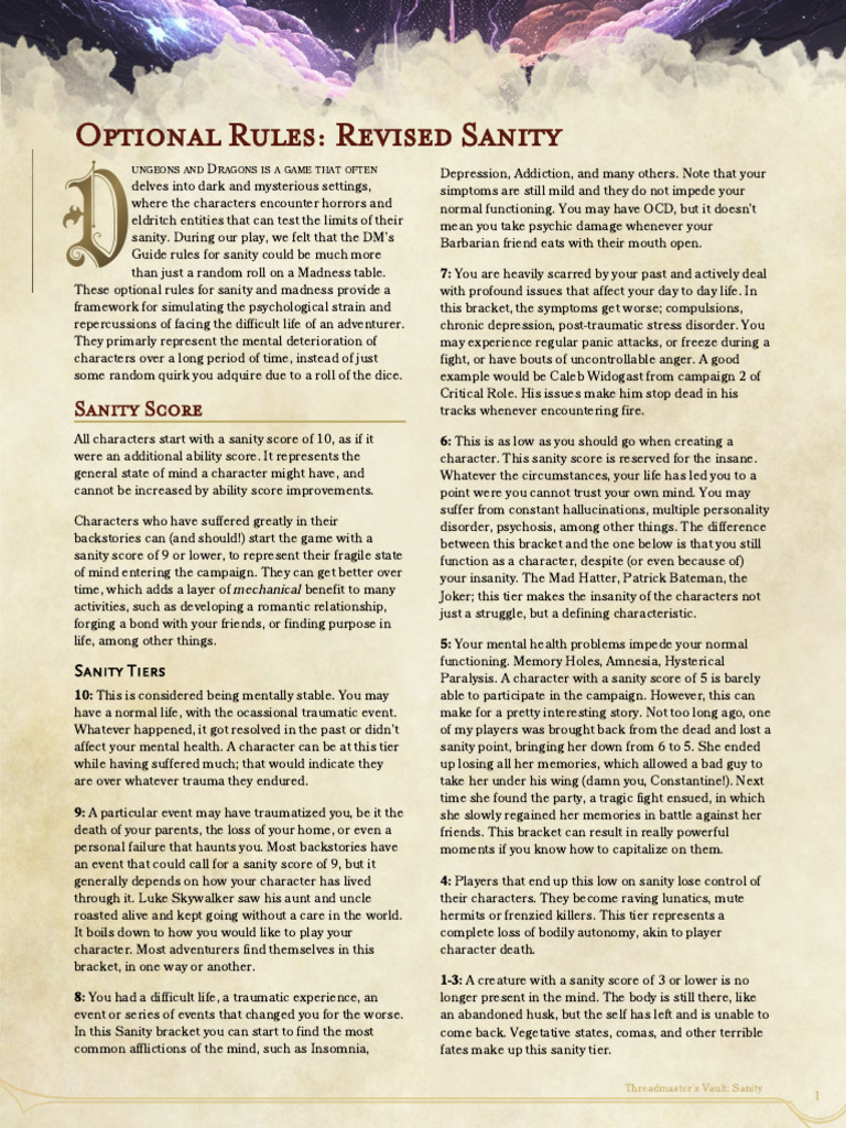 Revised Sanity - The Homebrewery | PDF | The Lord Of The Rings