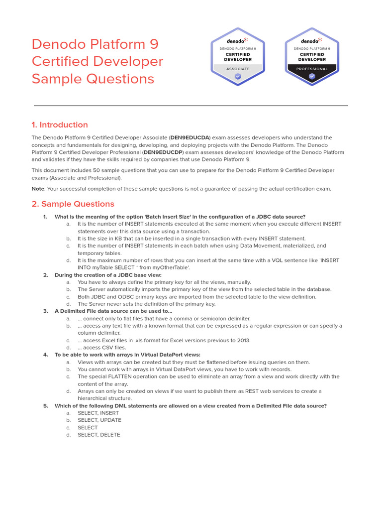 DT-EDU-en-Denodo Platform 9 Certified Developer Sample Questions | PDF ...