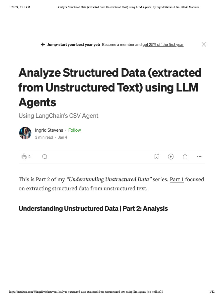 Analyze Structured Data (Extracted From Unstructured Text) Using LLM Agents - by Ingrid Stevens ...