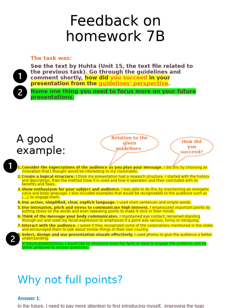 Feedback On Homework 7B - Answering Exam Questions | PDF | Learning ...