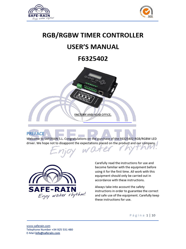 RGBW Controller User Manual | PDF | Rgb Color Model | Cyan