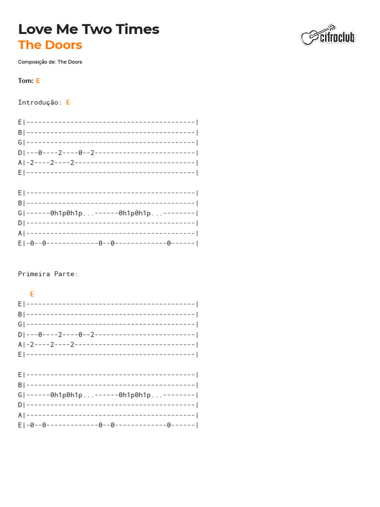 The Doors - Love Me Two Times Chords | PDF