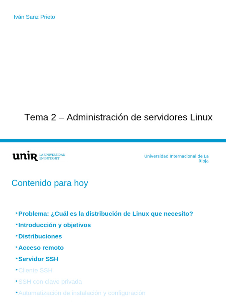 Administracion - Cloud1 - Slides Clase 02 | PDF | Distribución de Linux | Servidor (Computación)