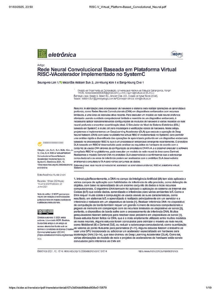 RISC-V Virtual Platform-Based Convolutional Neural | PDF
