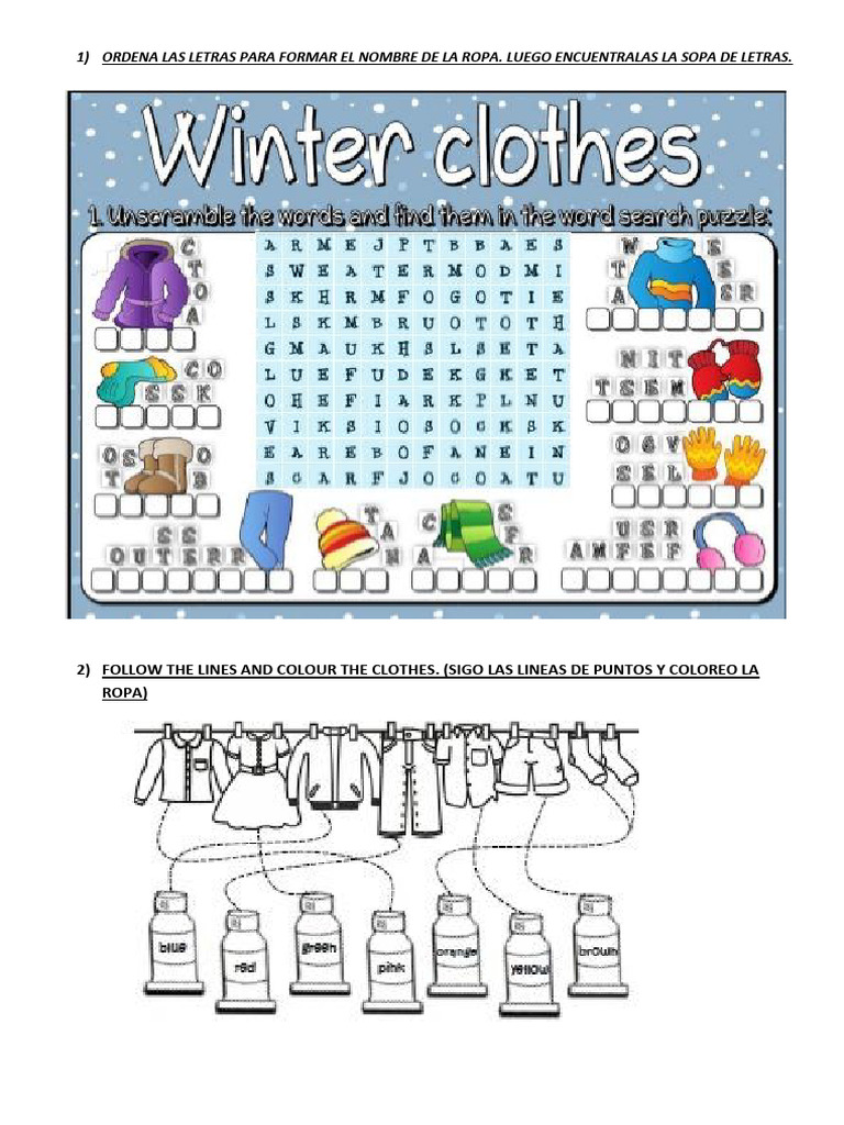 Secuencia Quinto Año Ingles La Ropa | PDF