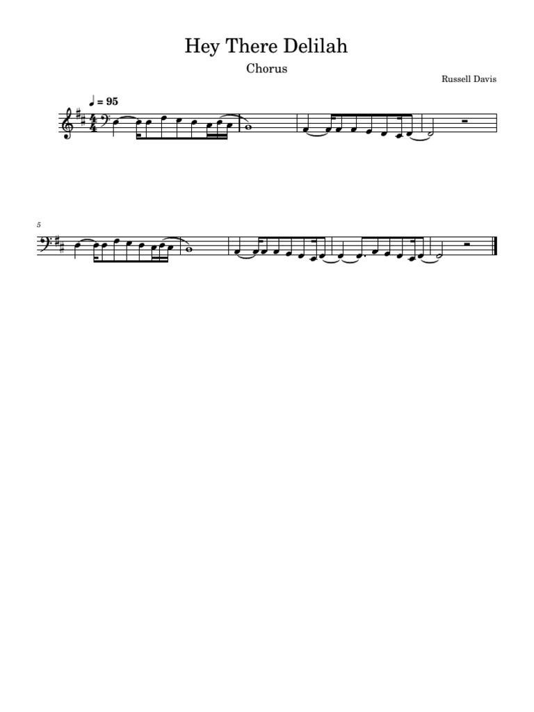 Hey There Delilah Chorus | PDF