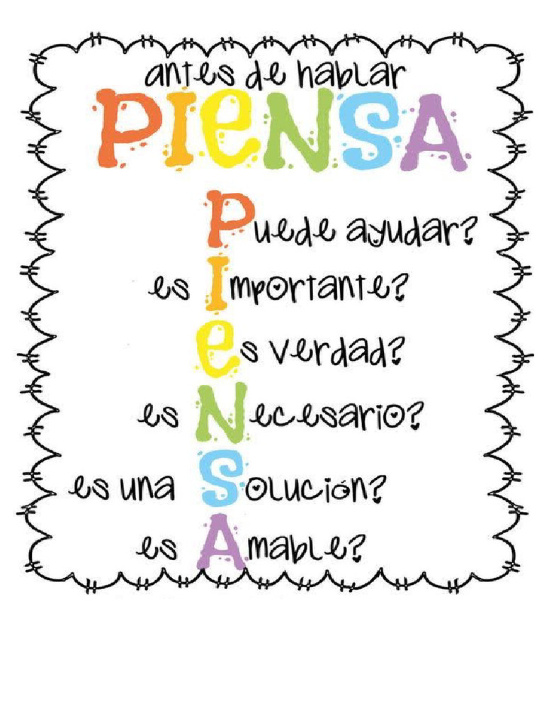 Antes de Hablar Piensa | PDF