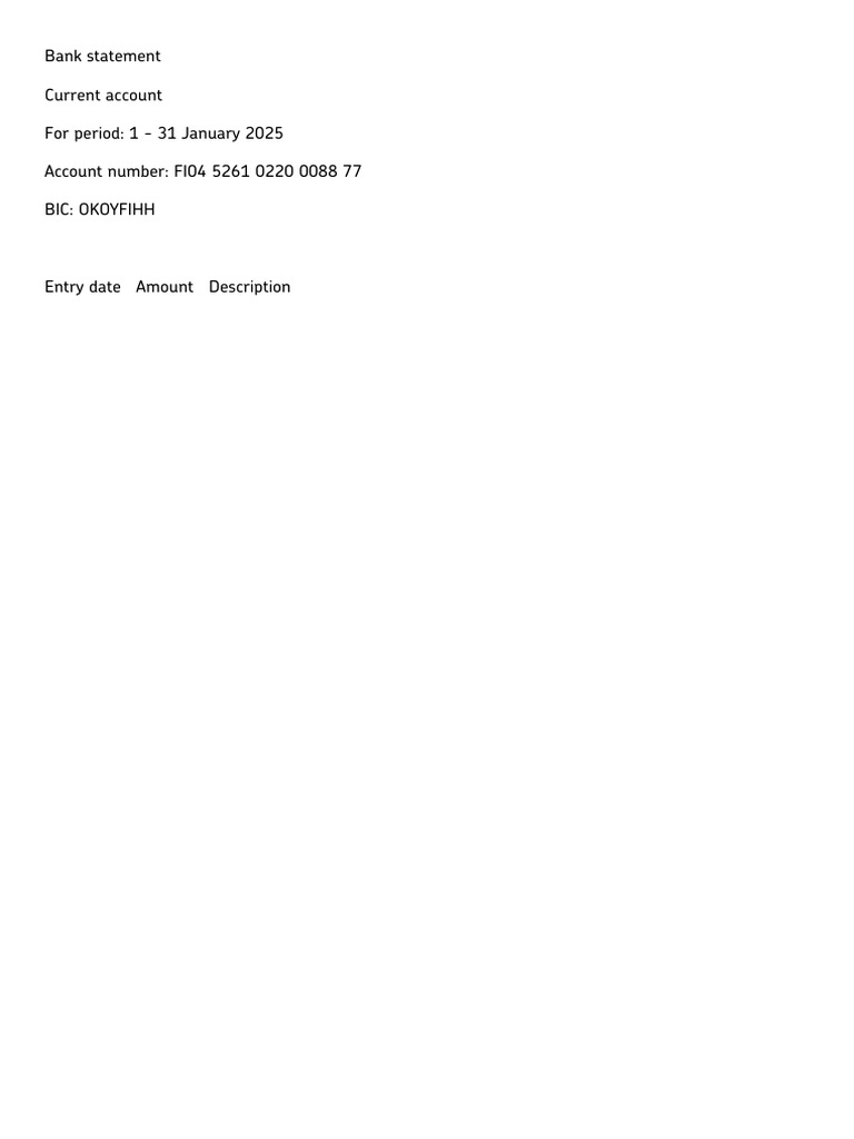 Editable Bank Statement | PDF