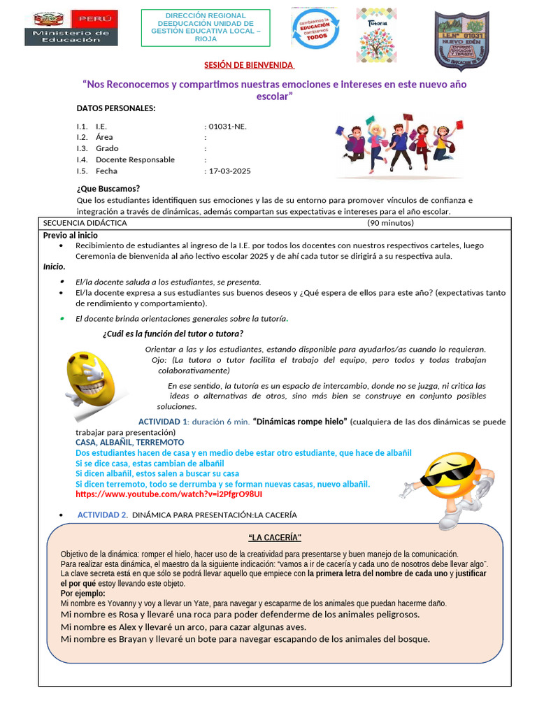 Sesión de Bienvenida 2025 | PDF | Las emociones