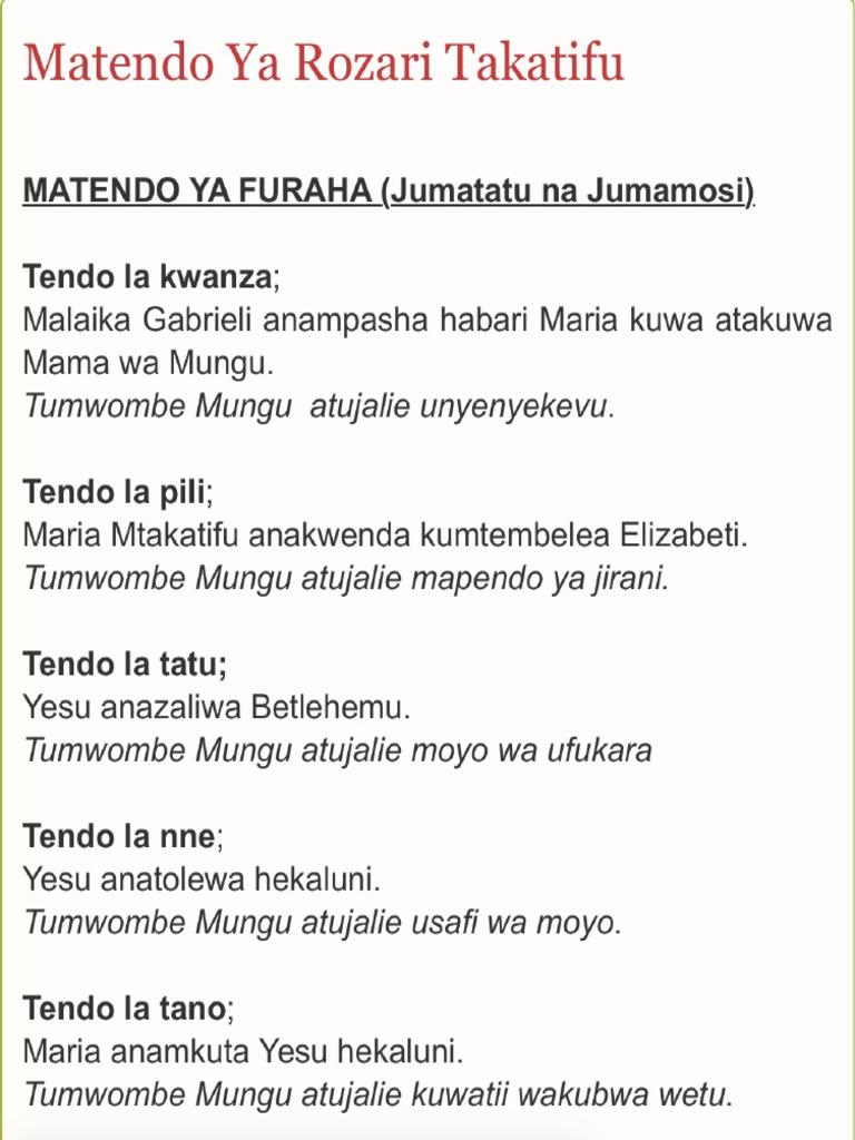 ROZARI TAKATIFU | PDF