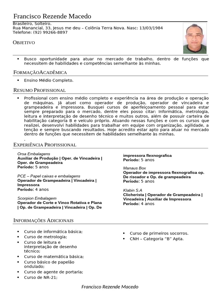 CV - FRANCISCO MACEDO | PDF