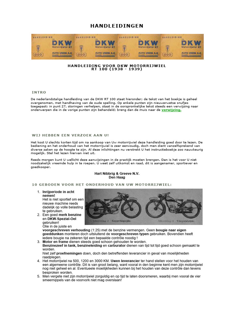 User Manual DKW RT100 in Dutch | PDF
