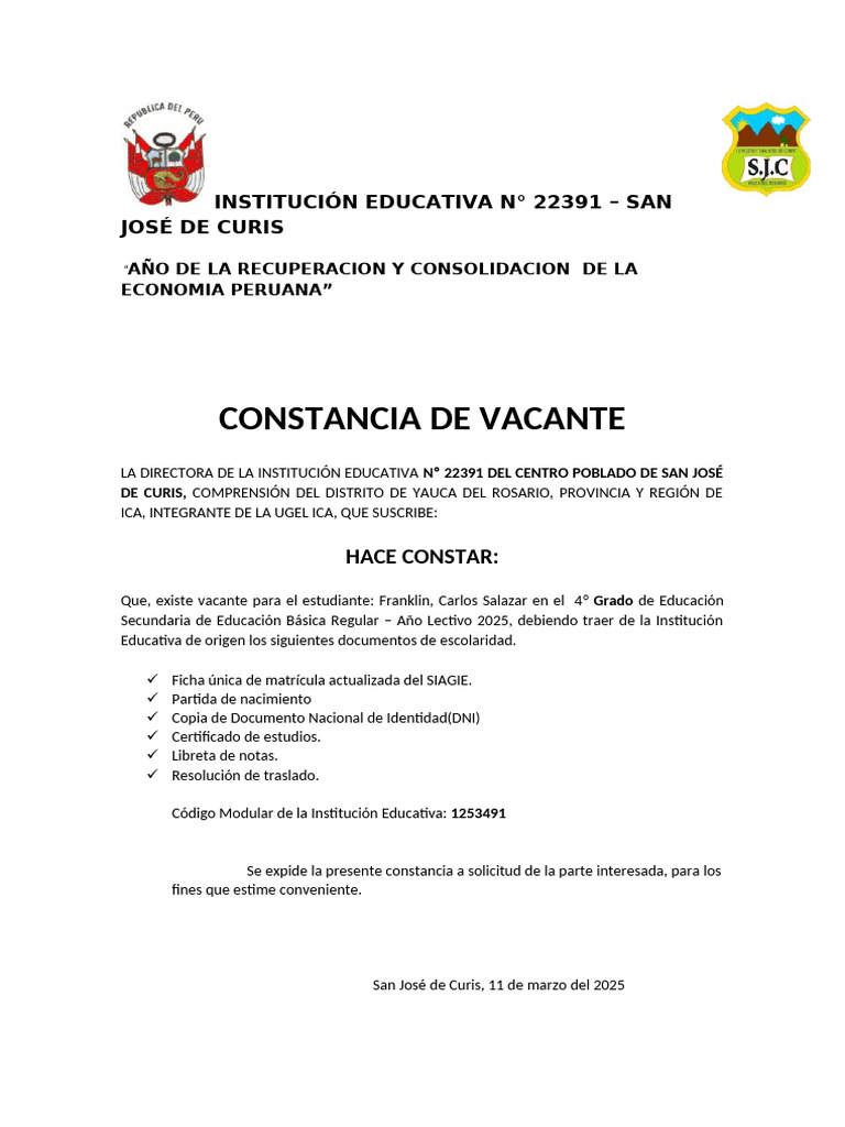 CONSTANCIAS | PDF