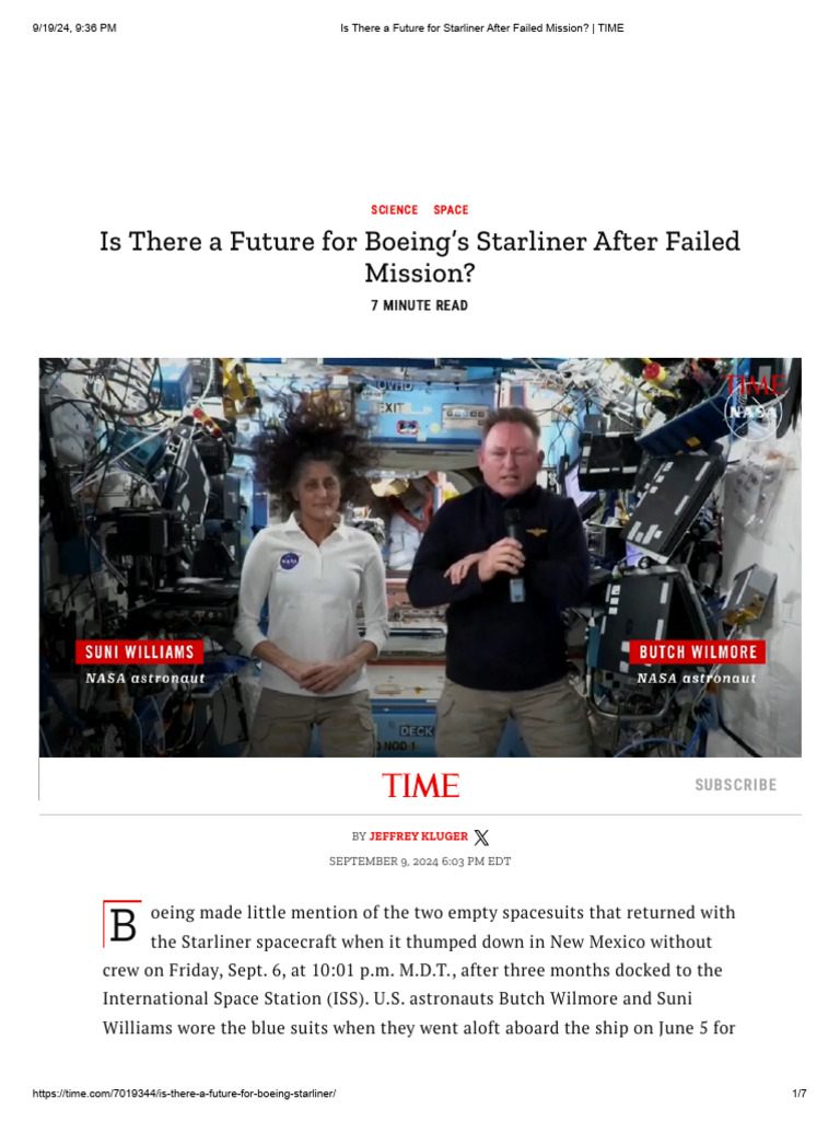 Is There a Future for Starliner After Failed Mission_ _ TIME | PDF ...