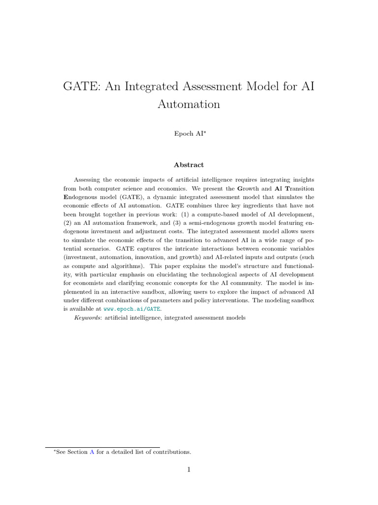 GATE: AI Economic Impact Model | PDF | Intelligence (AI) & Semantics ...