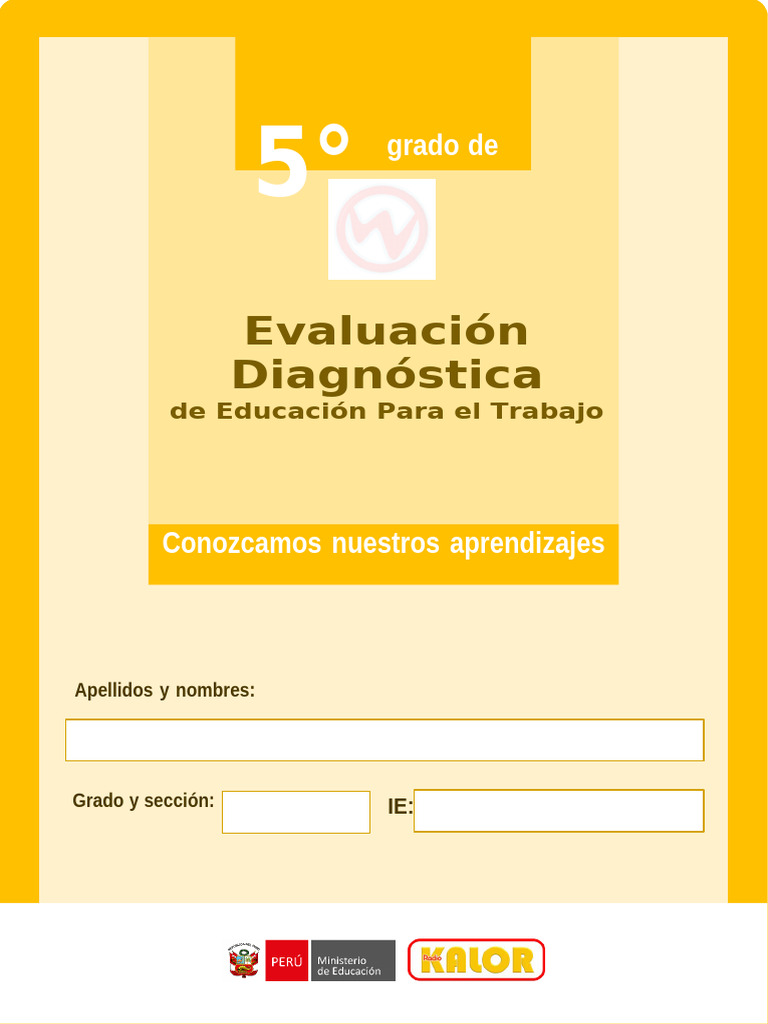 Evaluación Diagnóstica EPT 5° Grado | PDF | El pensamiento de diseño | Residuos