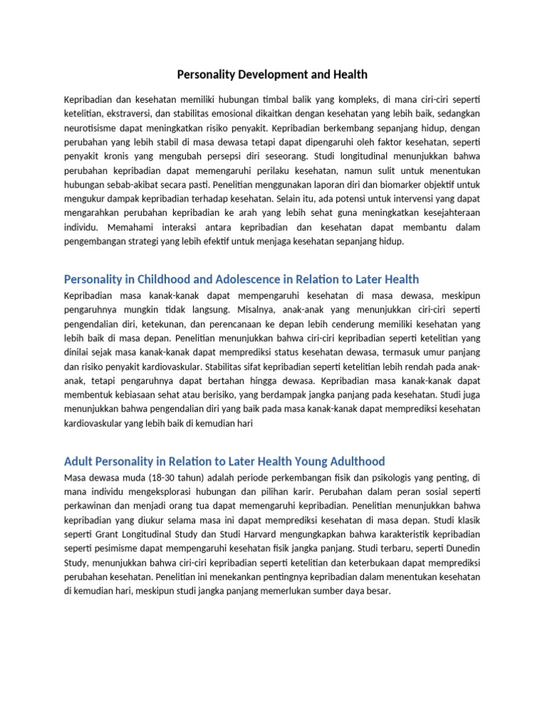 Ringkasan Tugas Personality Development | PDF