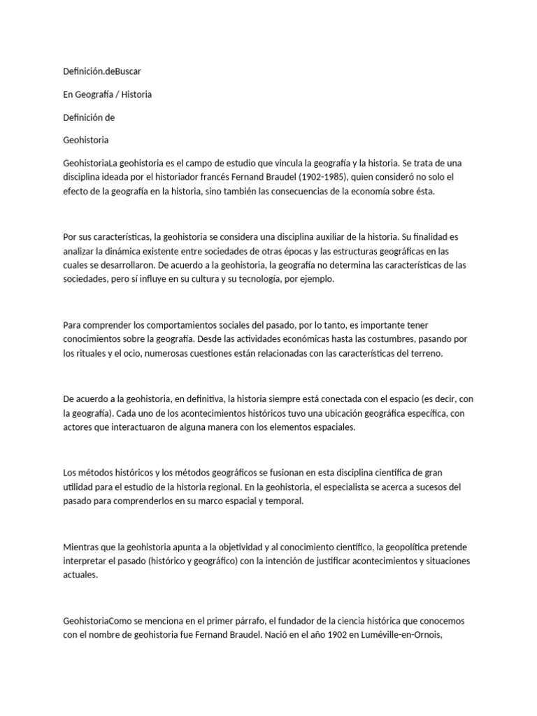 Geohistoria Concepto | PDF | Geografía | Science